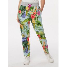 MONACO blue WEEKEND Jogger Pants Sweathose figurumspielend in Jungle-Optik