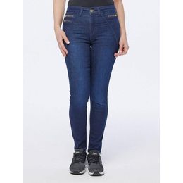 Sarah Kern Skinny-fit-Jeans Röhren-Denim figurbetont mit Schmuckdetail