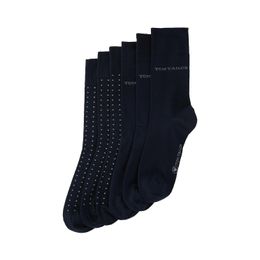 Tom Tailor Herren Sechserpack Basic Socken, blau, Punktemuster, Gr. 43-46