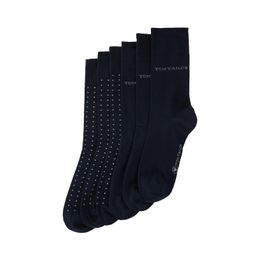 Tom Tailor Herren Sechserpack Basic Socken, blau, Punktemuster, Gr. 39-42