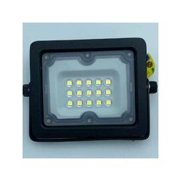 Meditrade GmbH Led-scheinwerfer 10W ultra slim schwarz aussen IP65 kaltes licht 6500K natürlich 4000K FS10W Naturweiß - Naturweiß