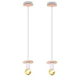 2Pcs Hängelampe Modern Beleuchtung E27 Verstellbarer Pendelleuchte Schlafzimmer Wohnzimmer Weiß