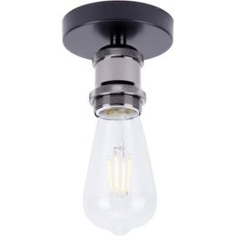 E27 Metall Retro Industriell Style Deckenlampe für Schlafzimmer Wohnzimmer Beleuchtung Deckenleuchte Schwarz