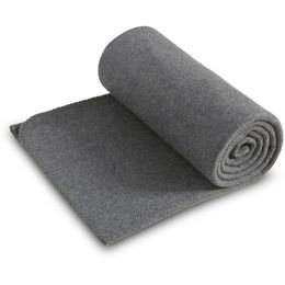 Premium Fleecedecke melange oeko-tex 130x160 ca. 550g extra dick - dunkelgrau melange (Bi-Color) mit Anti-Pilling und Qualitäts-Kettelrand - wometo