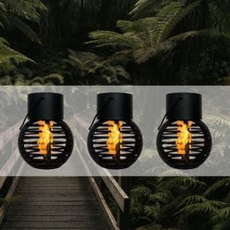 Led Solar-Hängeleuchten mit Flammeneffekt, 3er-Set, Gartendeko für Außen - Technik@all