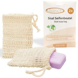 2x Seifenbeutel Sisal Seifensäckchen Seifennetz Peeling-Schwamm Netz Bio Natur