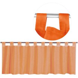 Bestgoodies - Schlaufen-Bistrogardine in B160cm x L60cm, transparente uni Scheibengardine Voile in vielen verschiedenen Farben erhältlich (hellorange