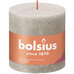 bolsius Rustik Stumpenkerzen sandgrau, Höhe 10 cm, Ø 10 cm Stumpen- und Kugelkerzen