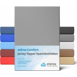 Etérea - Jersey Topper Spannbettlaken, 140x200 - 160x200 cm Grau - Grau