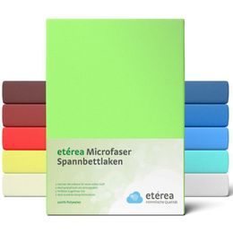 Etérea - Microfaser Spannbettlaken Apfelgrün 200x200 - 200x220 cm - Apfelgrün