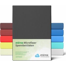 Etérea - Microfaser Spannbettlaken Schwarz 100x200 - 120x200 cm - Schwarz