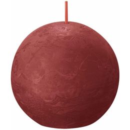 Rustik Kugelkerze zartes rot, Durchmesser 7,6 cm Stumpen- und Kugelkerzen - bolsius
