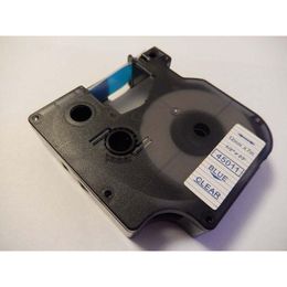 Schriftband-Kassette kompatibel mit Dymo LabelManager 300, 350, 350D, 360D, 400, 420P, 450, 450D Etiketten-Drucker 12mm Blau auf Transparent - vhbw