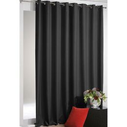 Verdunkelungsgardine mit Ösen Shadow 135 x 175 cm ( Breite x Länge ) in Schwarz, Blackout Gardine in vielen Variationen - Schwarz