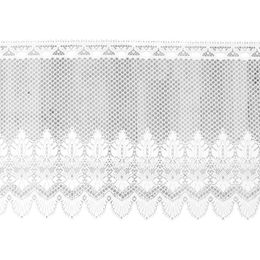 Bistrogardine Jacquard in weiß 160x60 cm (BxL) mit Stangendurchzug Design Alba - Weiß