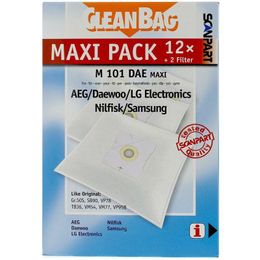 Cleanbag - 12 Staubsaugerbeutel M101DAE für Daewoo, lg, Samsung, aeg Gr. 50 MaxiPack