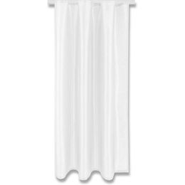 Blickdichte Weiße Gardine Alessia mit Kräuselband in 140x145cm ( BxL ), in vielen Größen und Farben - Weiß