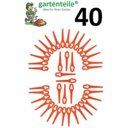 gartenteile® Gartenteile - 40 Ersatz Messer passend für Güde rt 250/18 Li Ion Akku Rasentrimmer