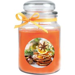 Duftkerze im Glas - Weihnachten Orange - Bonbon 500gr ( 110h ) - Orange