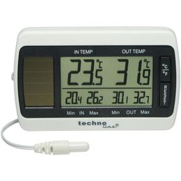 Technoline - Thermometer, Innen- & Außentemperatur, min/max Speicher, weiß-grau