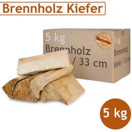 Kiefer Brennholz Kaminholz Holz 5 kg Für Ofen und Kamin Kaminofen Feuerschale Grill Feuerholz Holzscheite Wood 33 cm kammergetrocknet Flameup