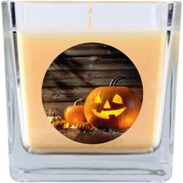 Hs Candle - Halloween Duftkerze im Glas - viele Motive zur Auswahl, Ideale Herbstdeko - Beige
