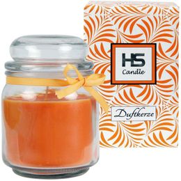 Hs Candle - Duftkerze Honigmelone im Glas, Kerze 13cm x Ø9cm in Geschenkbox, 300gr. Wachs - Brenndauer ca. 50 - 60 Stunden, Duft Kerze BonBon Glas