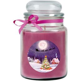 Hs Candle - Duftkerze im Glas - Weihnachten Lila - Bonbon 500gr ( 110h ) - Lila