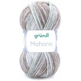 gründl Wolle Mohana 100 g hellgrau-mint-natur-weiß Handarbeit - Gründl