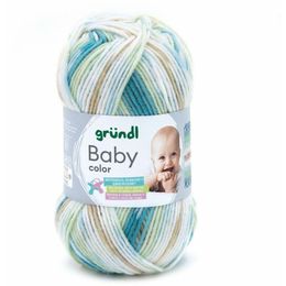 gründl Wolle Baby color 50 g aquamarin braun mint natur multicolor Handarbeit - Gründl