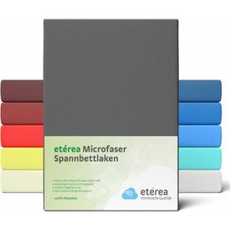 Etérea - Microfaser Spannbettlaken Anthrazit 90x200 - 100x200 cm - Anthrazit