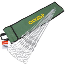 Olymp Handels Gmbh - Schaschlik Spieße Schampura Edelstahl 10 Stück 50 cm mit Tasche Mangal Grill - silber