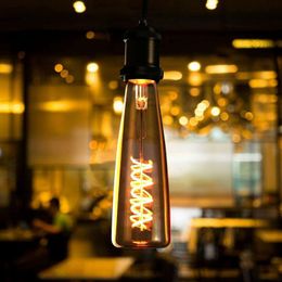 ZMH LED Gluehbirne E27 Retro Edison Glühlampe 4W in Weinflasche Form 2200K Warmweiß Goldfarbe Dekorativ Spiralfilament Bulb für Nostalgie Retro