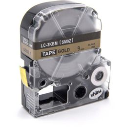 Schriftband-Kassette kompatibel mit Epson LabelWorks LW-1000P, LW-600P Etiketten-Drucker 9mm Schwarz auf Gold - vhbw