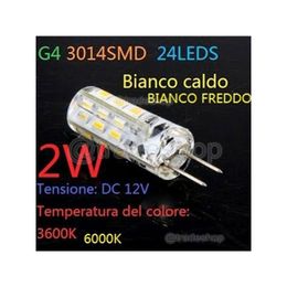 Meditrade GmbH Trade Shop Traesio - Scheinwerfer G4 24 led smd 3014 2W Warmweißes Licht dc 12V Warmes Weiß - Warmes Weiß