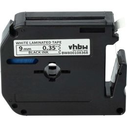 1x Schriftband-Kassette kompatibel mit Brother P-Touch 65, 65SL, 70, 65SCCP, 55S, 65SB, 65VP, 55BM Etiketten-Drucker 9mm Schwarz auf Weiß - vhbw
