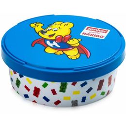 Zenker Meets Haribo Vorratsdose als Aufbewahrung für Snacks und Süßigkeiten – Frischhaltedose aus Kunststoff mit süßem Goldbär-Design – Runde Dose für die