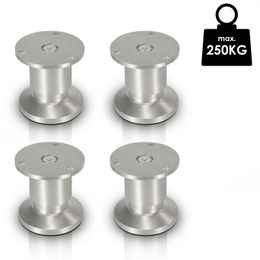 VINGO 4X Möbelfüße Sofafuß Verstellbar Sockelfüße Gleitfuß Tischbeine Füße Tischfuß-Aluminium-80mm - Silber