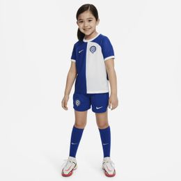 Atlético Madrid 2023/24 Away dreiteiliges Nike Dri-FIT-Set für jüngere Kinder - Blau