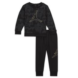 Jordan Take Flight Black and Gold Crew Set 2-teiliges Set für Babys - Schwarz