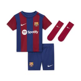 FC Barcelona 2023/24 Home dreiteiliges Nike Dri-FIT-Set für Babys und Kleinkinder - Blau