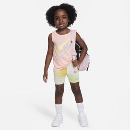 Nike "Just DIY It" Bike Shorts Set zweiteiliges Set für Kleinkinder - Weiß