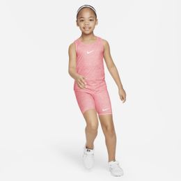 Nike Swoosh Tank and Bike Shorts Set zweiteiliges Dri-FIT-Set für jüngere Kinder - Pink