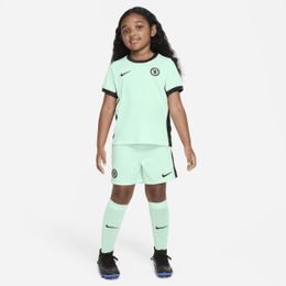 Chelsea FC 2023/24 Third dreiteiliges Nike Dri-FIT-Set für jüngere Kinder - Grün