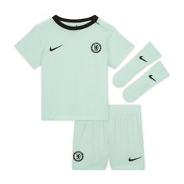 Chelsea FC 2023/24 Third dreiteiliges Nike Fußballtrikot-Set für Babys und Kleinkinder - Grün