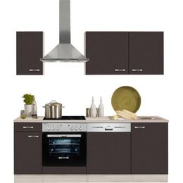 Optifit Küchenzeile Faro, mit E-Geräten, Breite 210 cm, grau