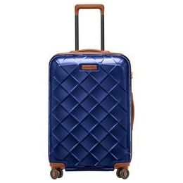 BOSAL Hartschalen-Trolley STRATIC "Leather & More, 66 cm" Gr. B/H/T: 47 cm x 66 cm x 27 cm 65 l, blau (blue) Koffer Hartschalenkoffer