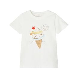 name it - T-Shirt NMFFLORENCE ICE in white alyssum, Gr.92