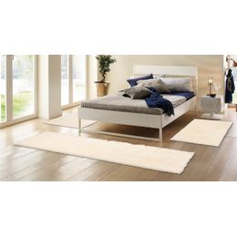 Bettumrandung Elif Home Affaire, Höhe 40 mm, (3-tlg), original griechischer Flokati, Läufer-Set für das Schlafzimmer, beige