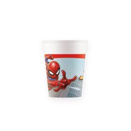 Festivalartikel Tortenstecker Spiderman Set 8 Einwegbecher Pappbecher 200 ml